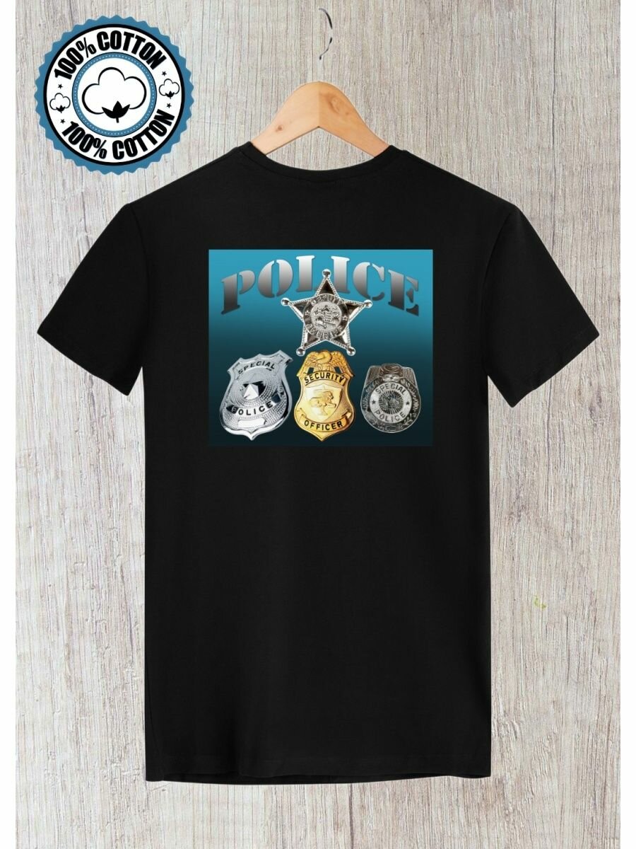 Футболка police значки полиция проффессии