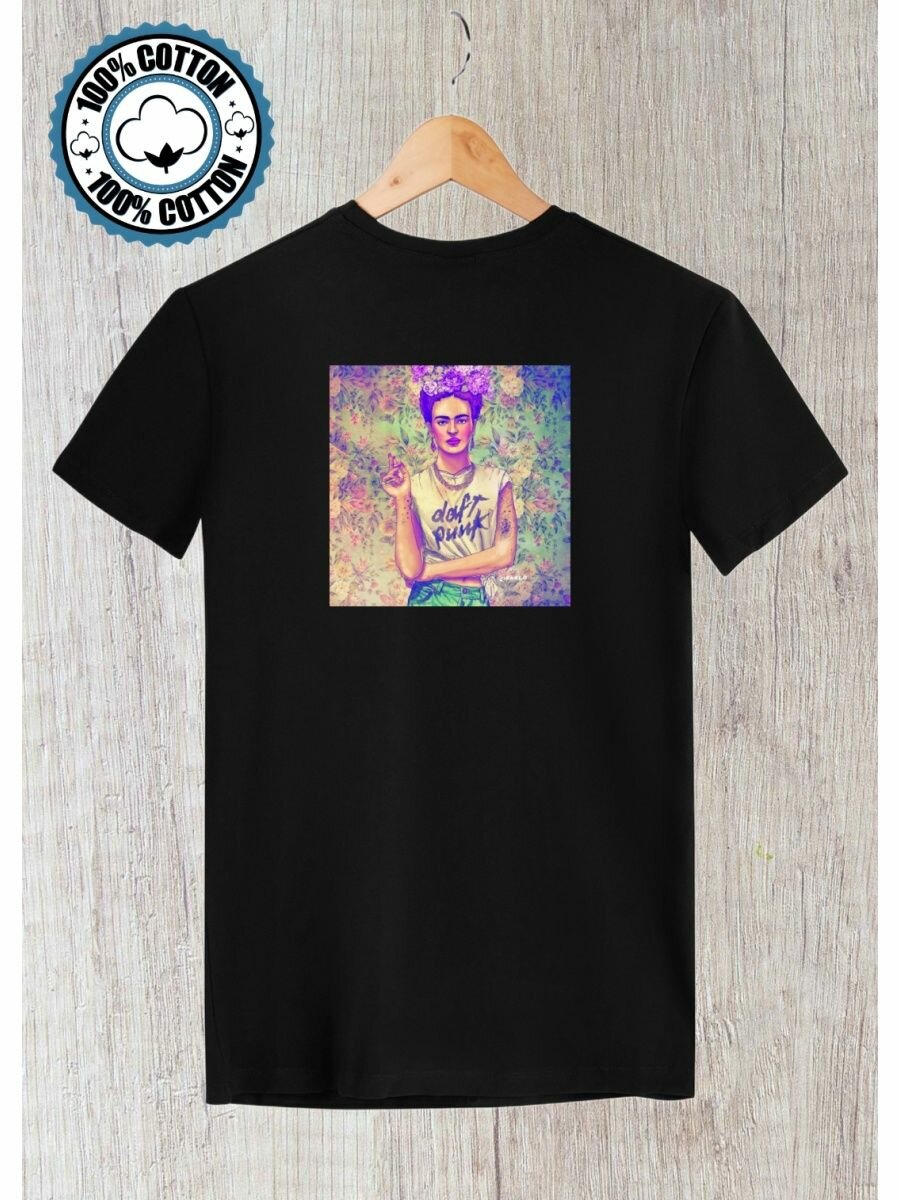 Футболка в стиле поп- " frida kahlo" кислотная