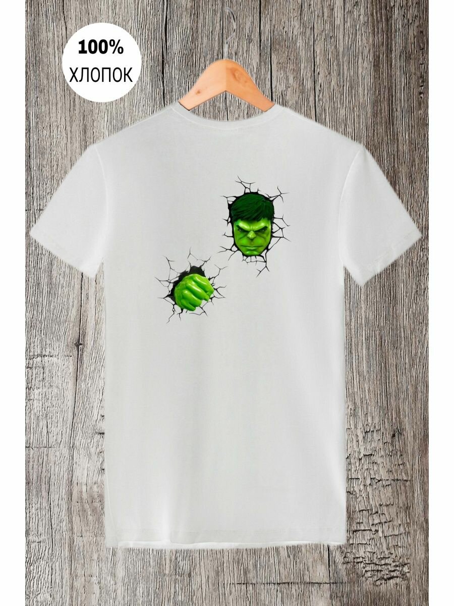 Футболка халк голова и рука персонаж комиксов