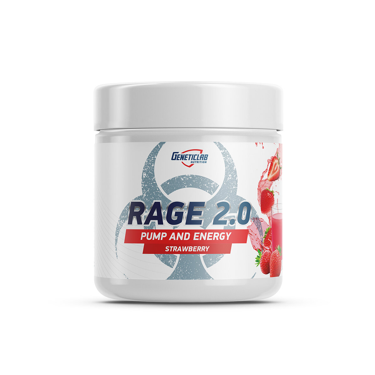 Предтренировочный комплекс GeneticLab Rage 2.0 240 грамм (Клубника)