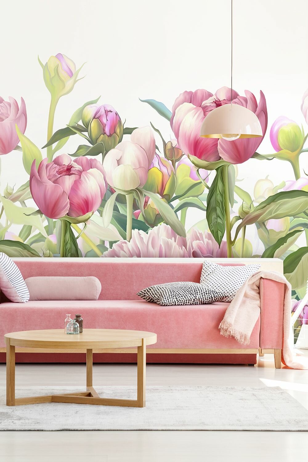 Фотообои Z-347 Розовые пионы рисунок 300х270 DIVINO