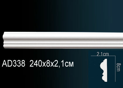 Молдинг настенный 21x80 мм декоративный полиуретановый под покраску Perfect AD 338-1 шт