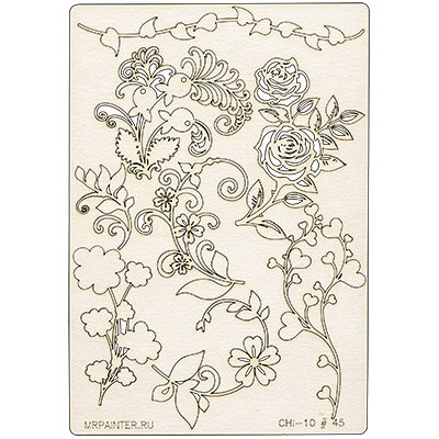 Mr.Painter CHI-10-OT12 Чипборд Цветочки №2 11.5×16.5 см 045 заготовка для украшений