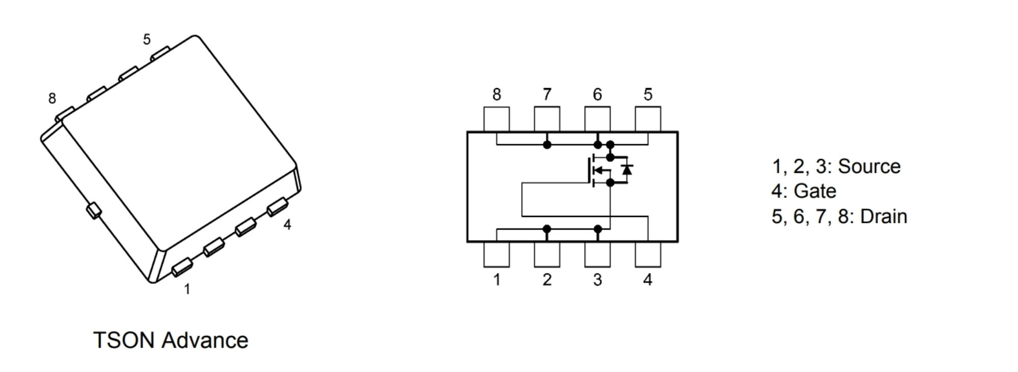 Микросхема TPCC8073 N-Channel MOSFET 30V 27A TSON Advance