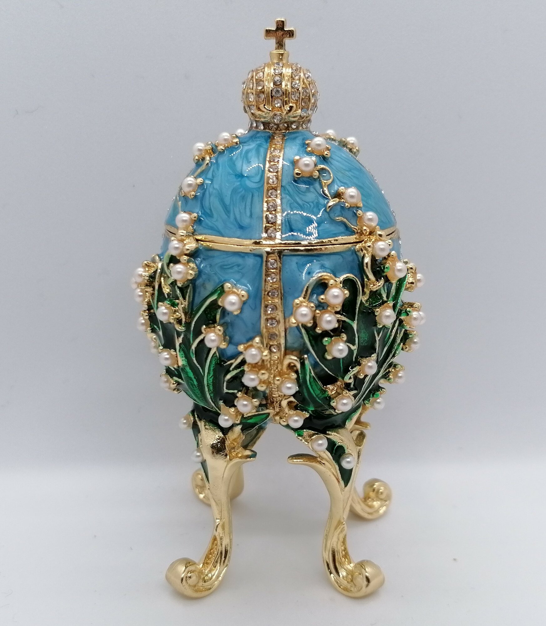 Яйцо Фаберже Ландыш среднее, голубое