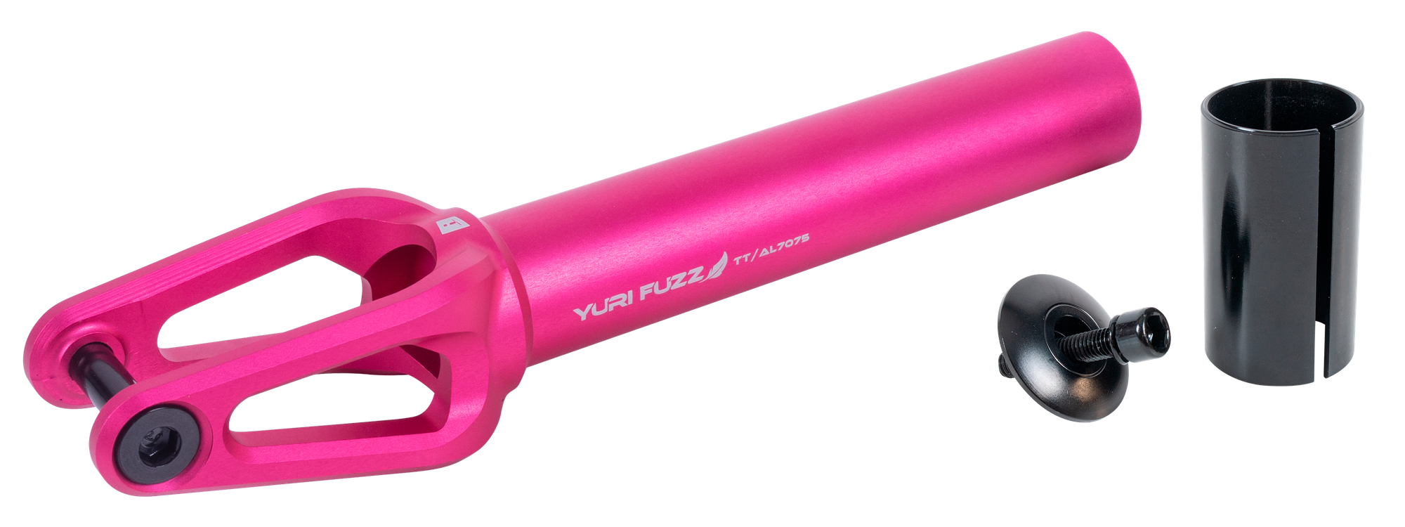 Вилка для X-Treme самоката, Yuri Fuzz, AL 7075 (SCS/HIC 24x110мм колеса) розовая