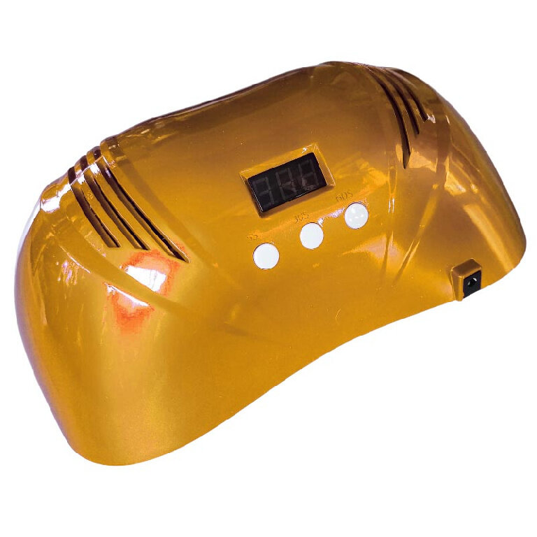 Маникюрная лампа LED с вентилятором и дисплеем на две руки КТ 509, золото 72w