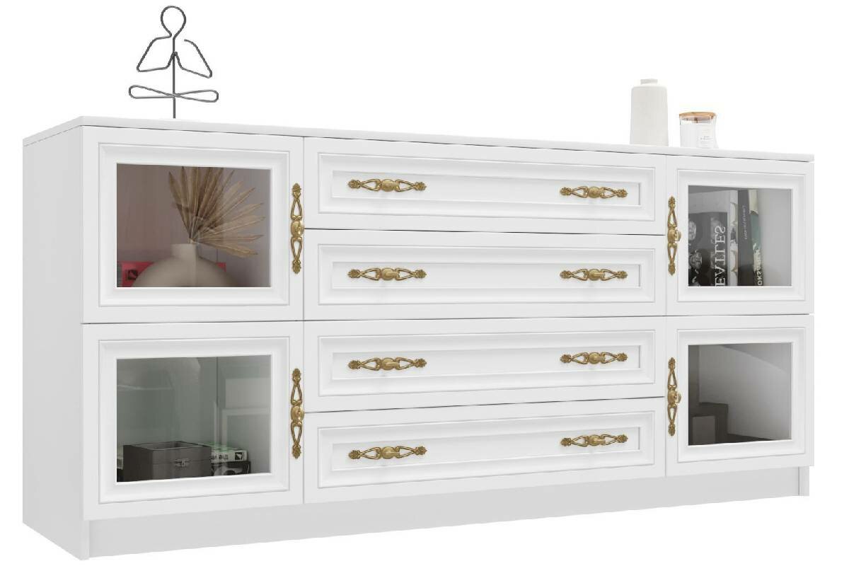 Комод Карлос-062 Белый для одежды 160*74.5*45