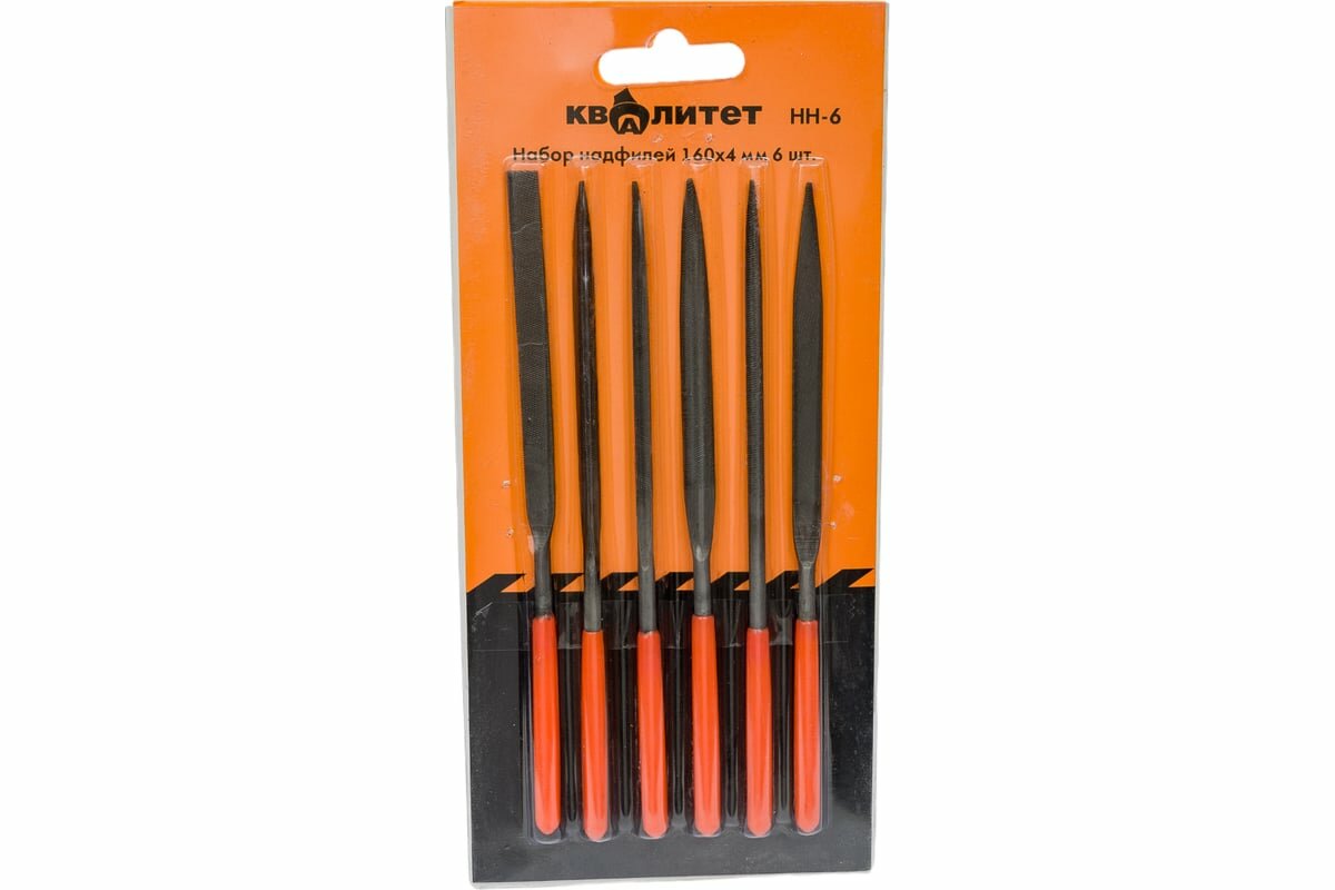 Квалитет Набор надфилей 160х4 мм, 6 шт, 6626652, для точной обработки металла