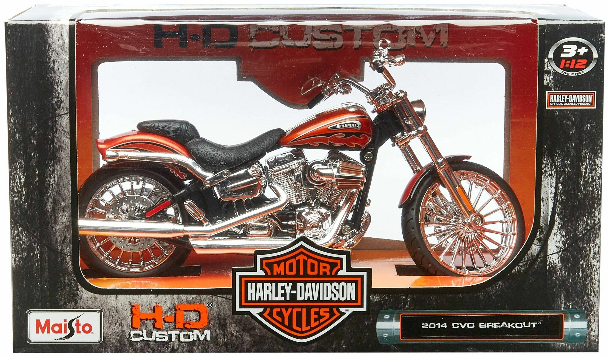 Мотоцикл Maisto Harley Davidson CVO Breakout 32327 1:12, 21 см, черный