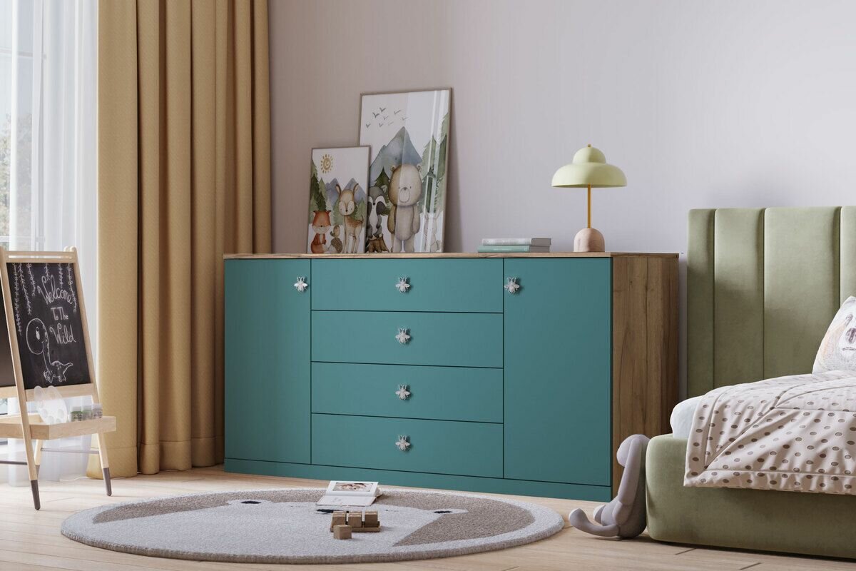 Комод Скарабей-3 Аквамарин для одежды 160*80*52