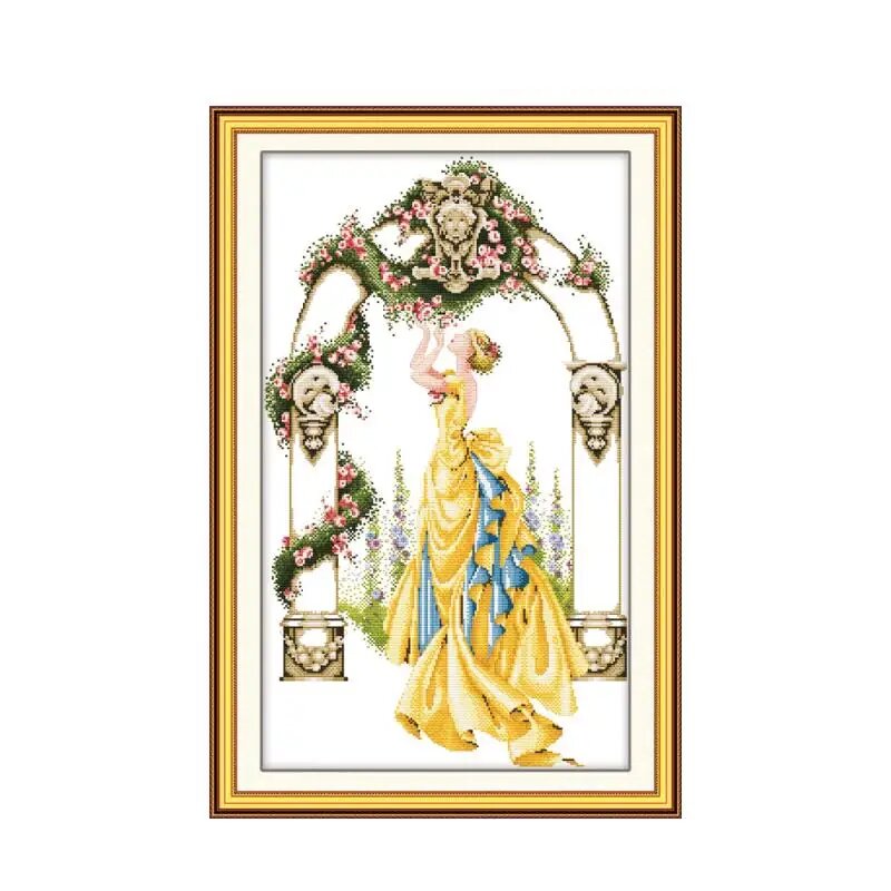 Joy Sunday наборы для вышивки крестиком, наборы для вышивки Женский Набор для вышивки крестиком, тканевый рисунок с принтом, 11CT 14CT ручная вышивка