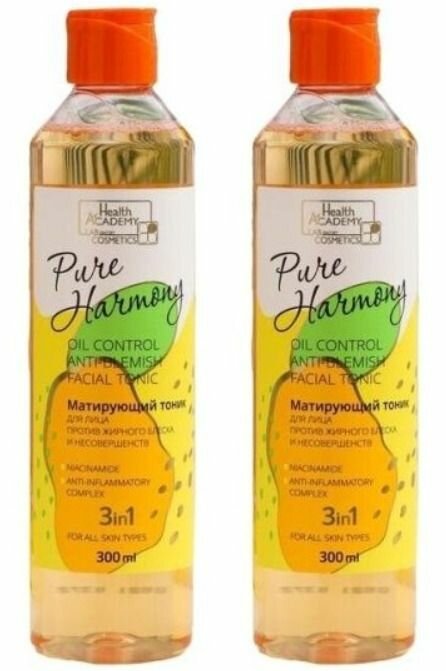 Vilsen Матирующий тоник для лица Pure Harmony, против жирного блеска и несовершенств, 300 мл, 2 шт