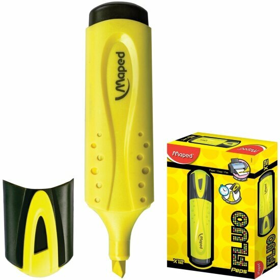 Текстовыделитель Maped (Франция) "Fluo Pep's Classic", желтый, линия 1-5 мм, 742534