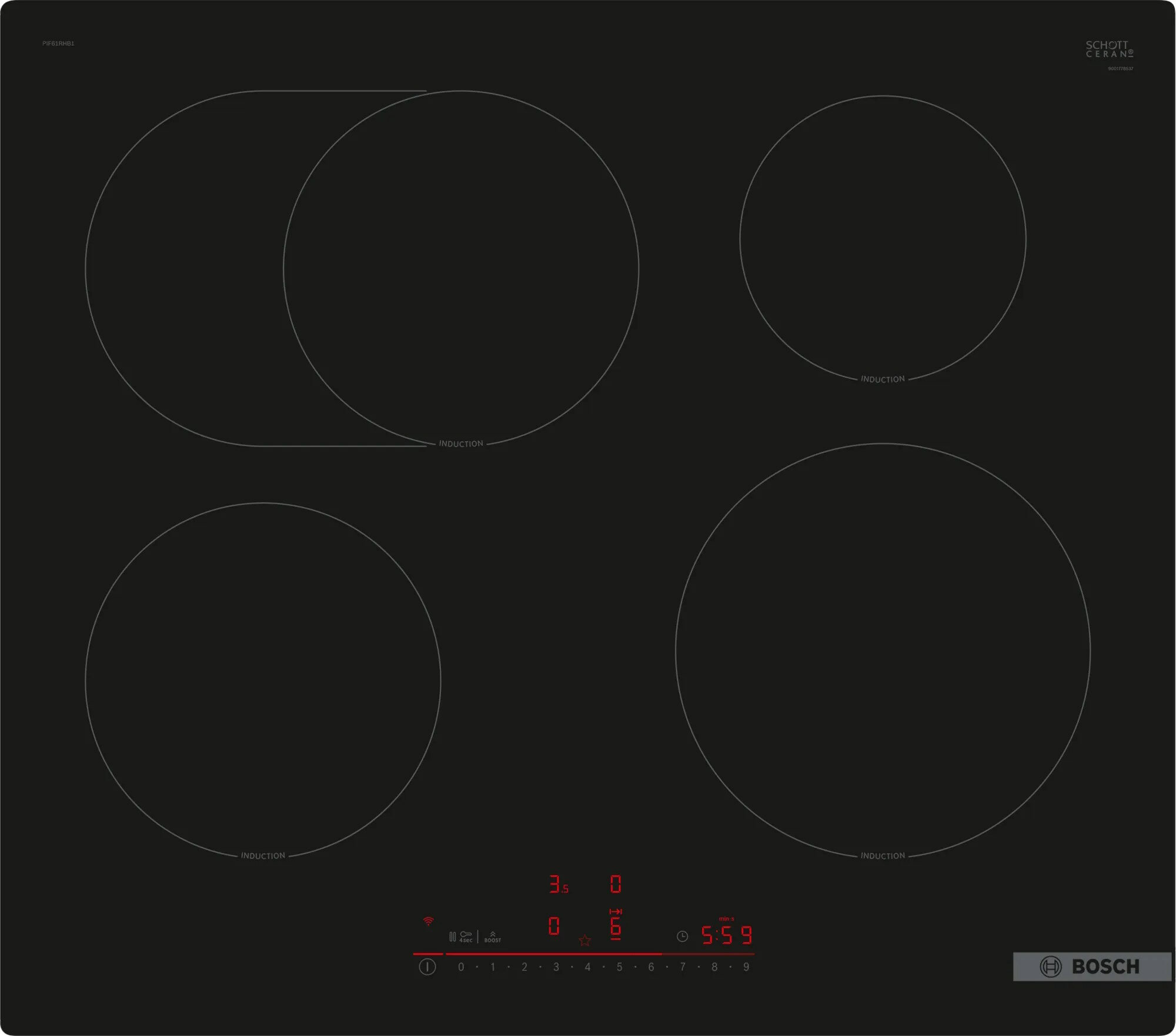 Встраиваемая индукционная варочная панель Bosch PIF61RHB1E