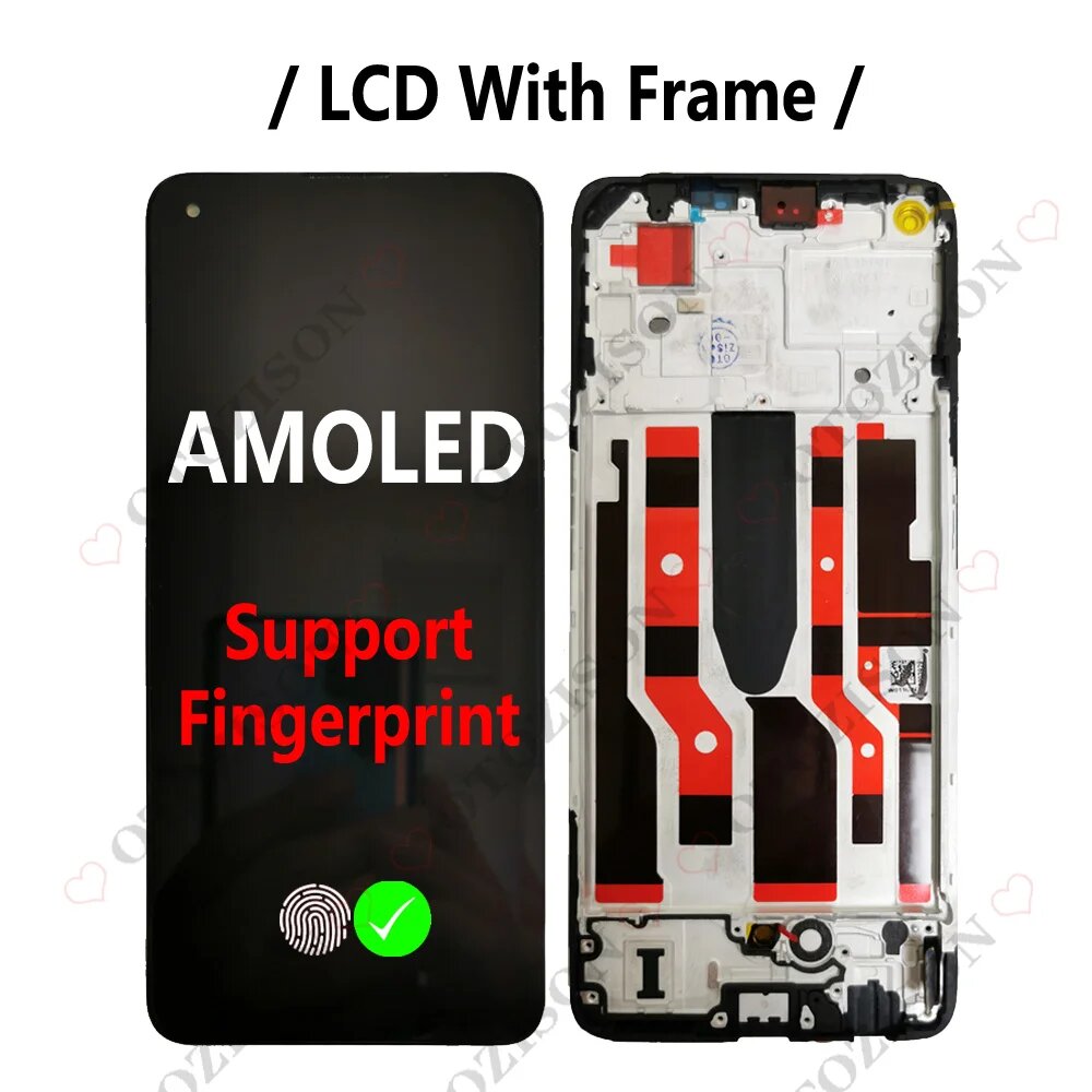 ЖК-дисплей для OPPO Realme 7 Pro, ЖК-дисплей с рамкой RMX2170, сенсорный экран, дигитайзер, датчик в сборе, запасные части для ЖК-дисплея Realme7Pro AMOLED - With Frame