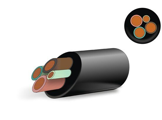 Рыбинсккабель Кабель КГ 3х6+1х4 (ТУ 16. К73.05-93), 50 пог. м