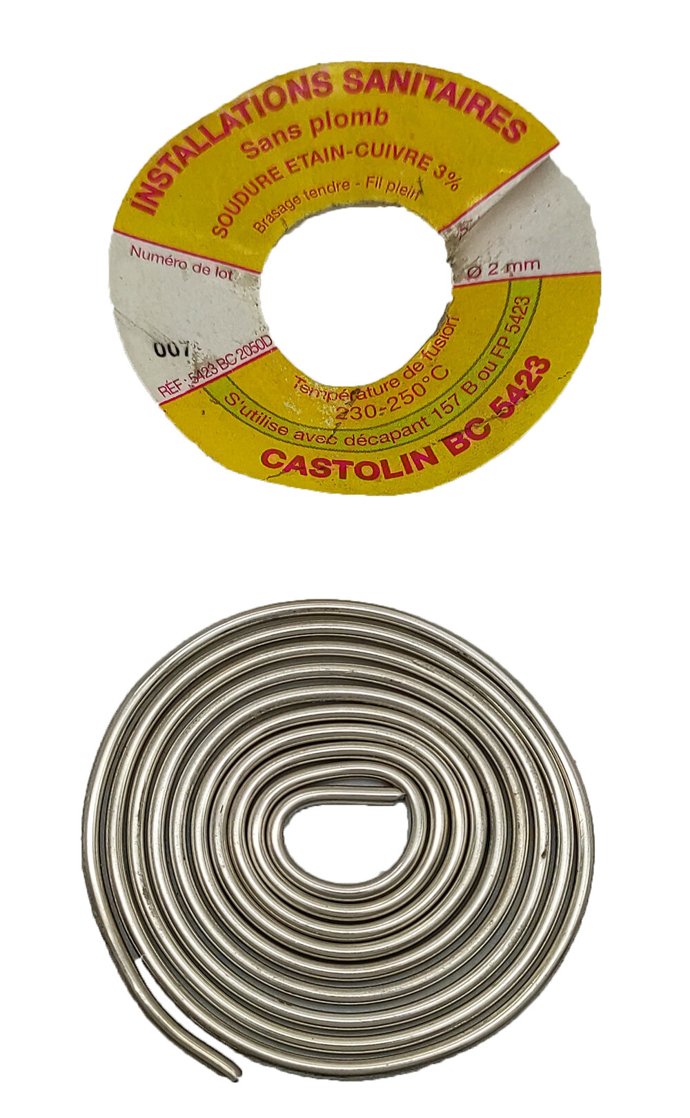 Припой Castolin BC 5423 (ПОМ3) д.2,0мм спираль 1 метр