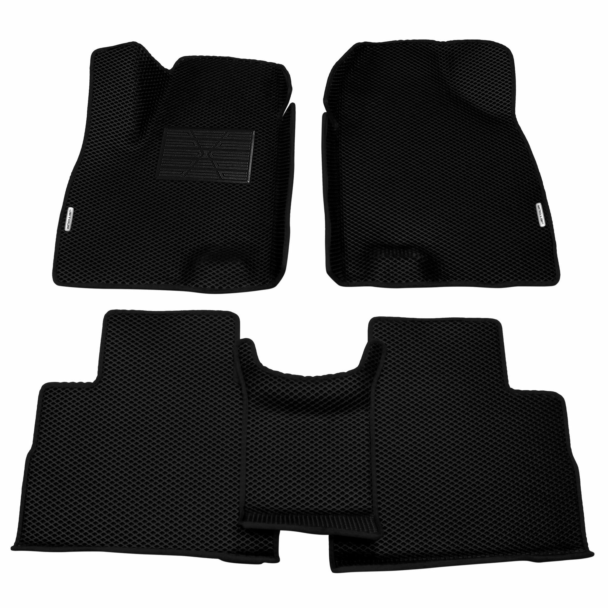 Автомобильные коврики (автоковрики) с 3D бортами ЭВА / EVA / ЕВА для Jetour Dashing / Джетур Дашинг / 2022 - н. в. + подпятник + 2 логотипа