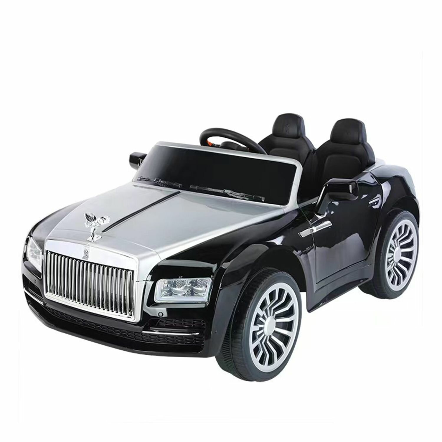 Электромобиль детский Tommy Rolls-Royce RR-10 черный, свет, звук, музыка (Bluetooth, USB)