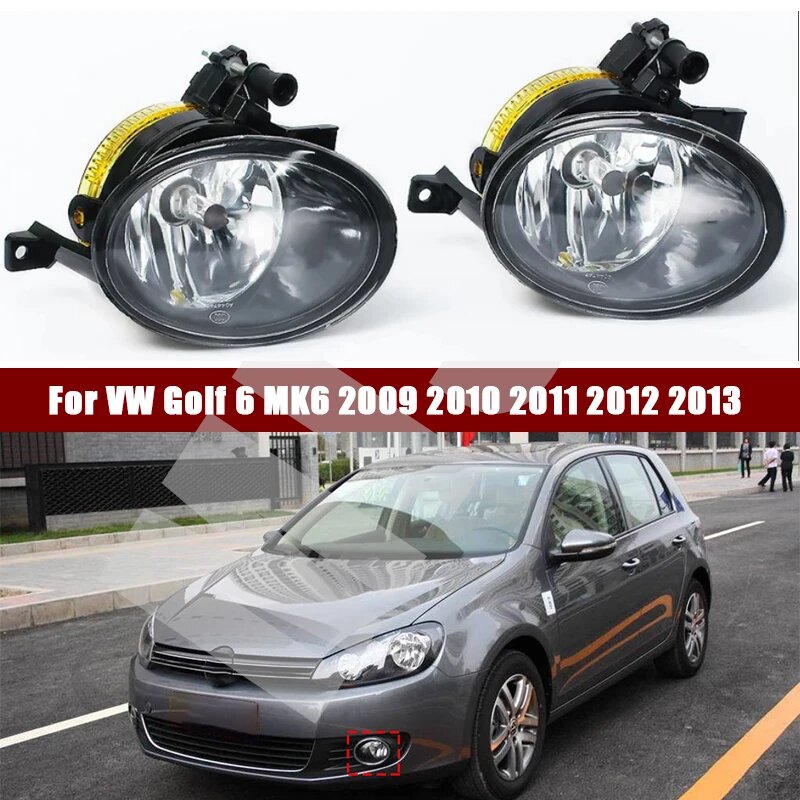 Автомобильные аксессуары для VW Golf 6 MK6 2009 2010 2011 2012 2013, авто передняя галогенная противотуманная фара автомобиля, левая или правая боковая противотуманная фара Only Left