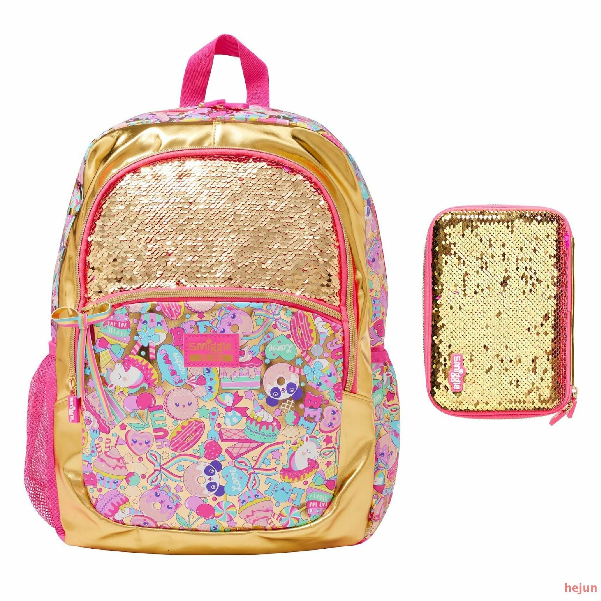 Школьная сумка Smiggle (В 42 см*Ш 30 см*Т 14 см) с сумкой для книг и карманом для ручек для детей 6-12 лет