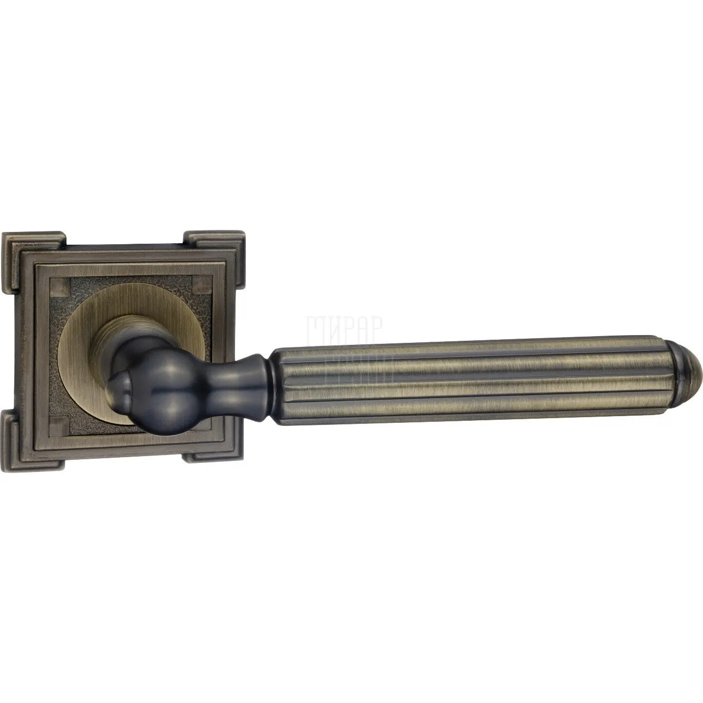 Дверные ручки Renz (Ренц) "Стелла" INDH 68-19 на квадратной розетке бронза античная матовая