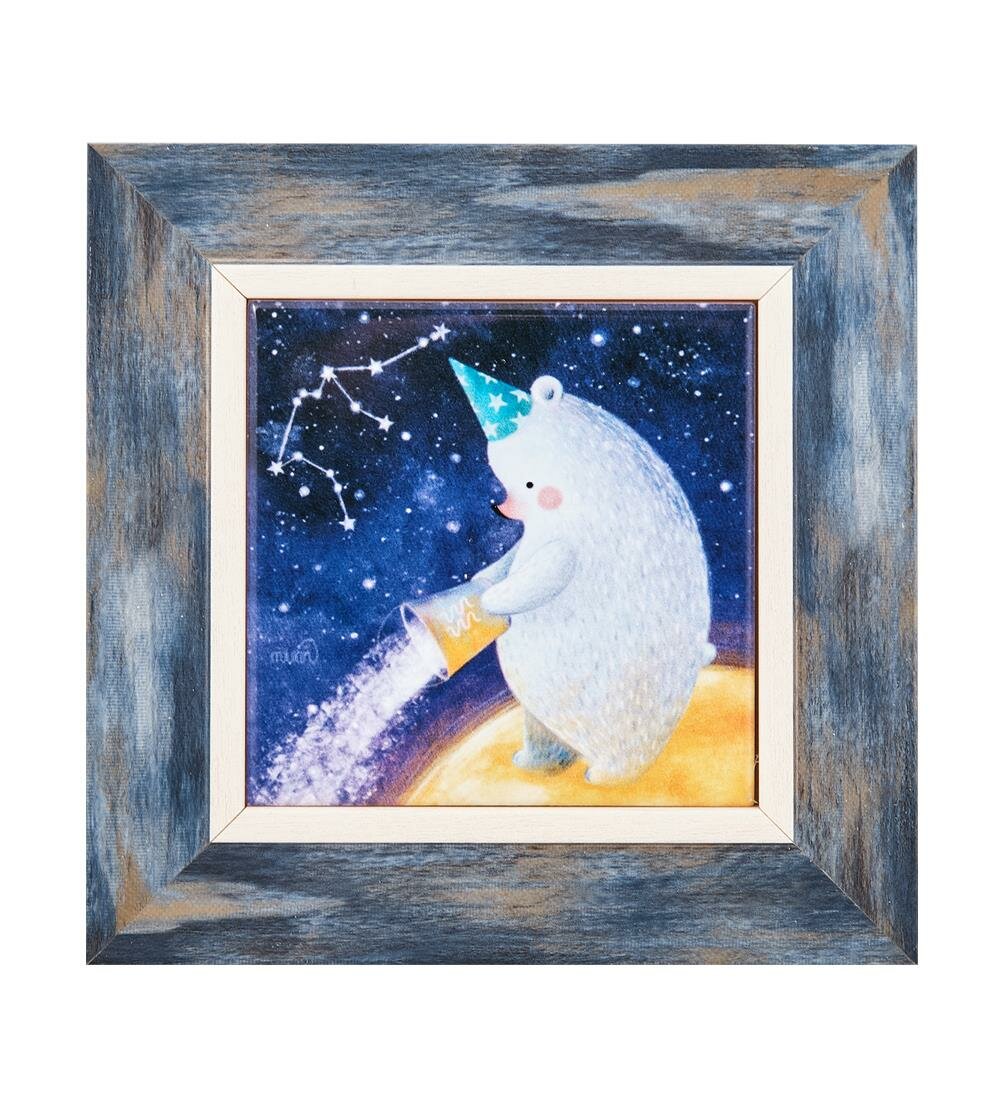 Панно керамическое Водолей -Полярные мишки 10х10 A2174200 Artangels, Керамика, пластиковая рамка