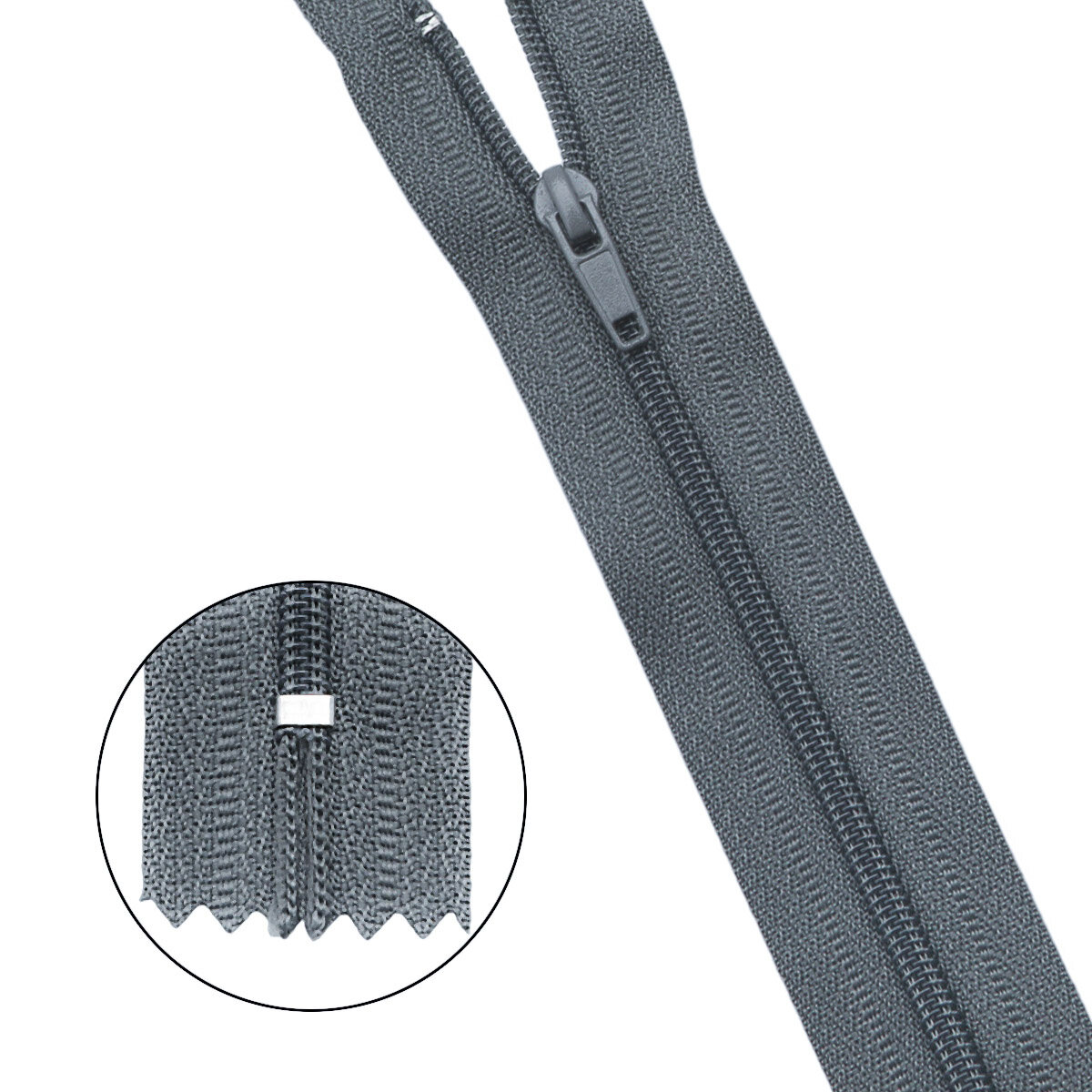 Молния брючная 20 см, 10 шт, тип 4, замок автомат, Айрис (275 серый)