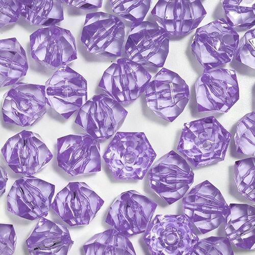 Гранёные окрашенные акриловые бусины (16 мм) 250гр цвет сирень
