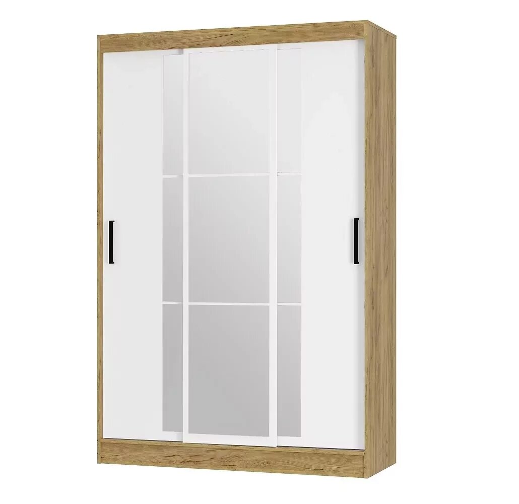 Шкаф-купе «Тайм» ШКК-03 с зеркалом, 3 дверцы, крафт/белый (1310х500х2000)