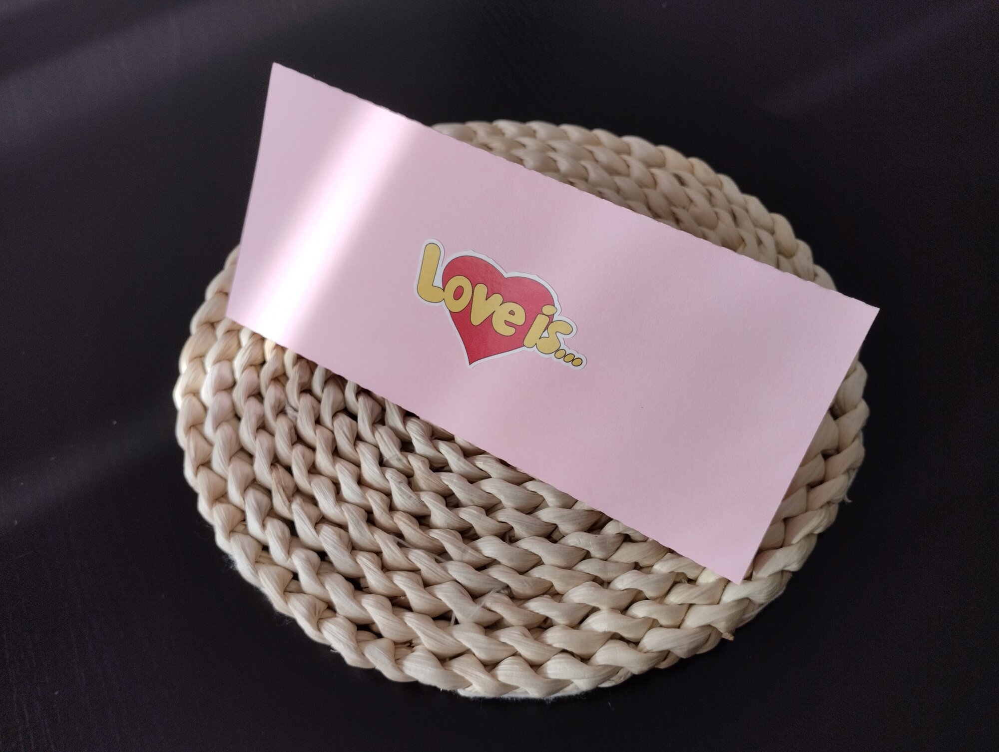 Конверт для денег "Love is.", ручная работа, 16,5х7,5 см, розовый