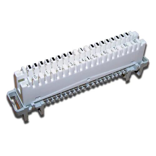 Плинт Lanmaster (TWT-LSA10P-DIS-10) 10 пар LSA-PROFIL норм. замк. размык. ABS пластик белый