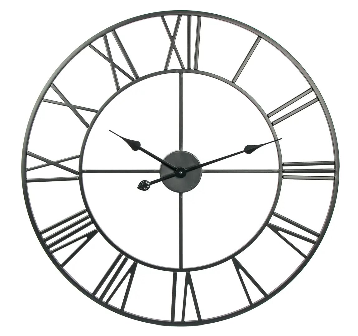 Часы настенные Dream River Rome круглые металл цвет черный бесшумные d70 см