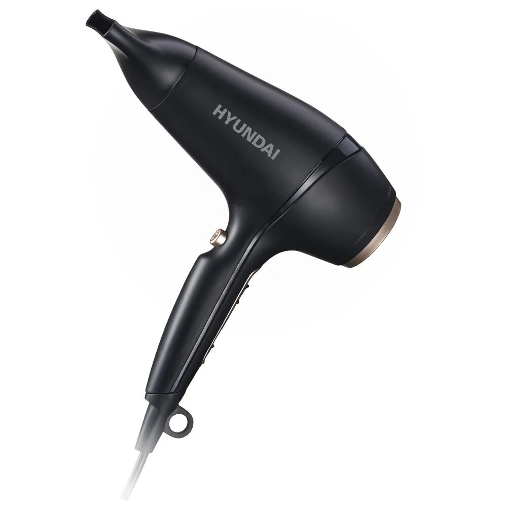 Фен Hyundai H-HD0767, мощность 2000Вт, 3 температурных режима, черный