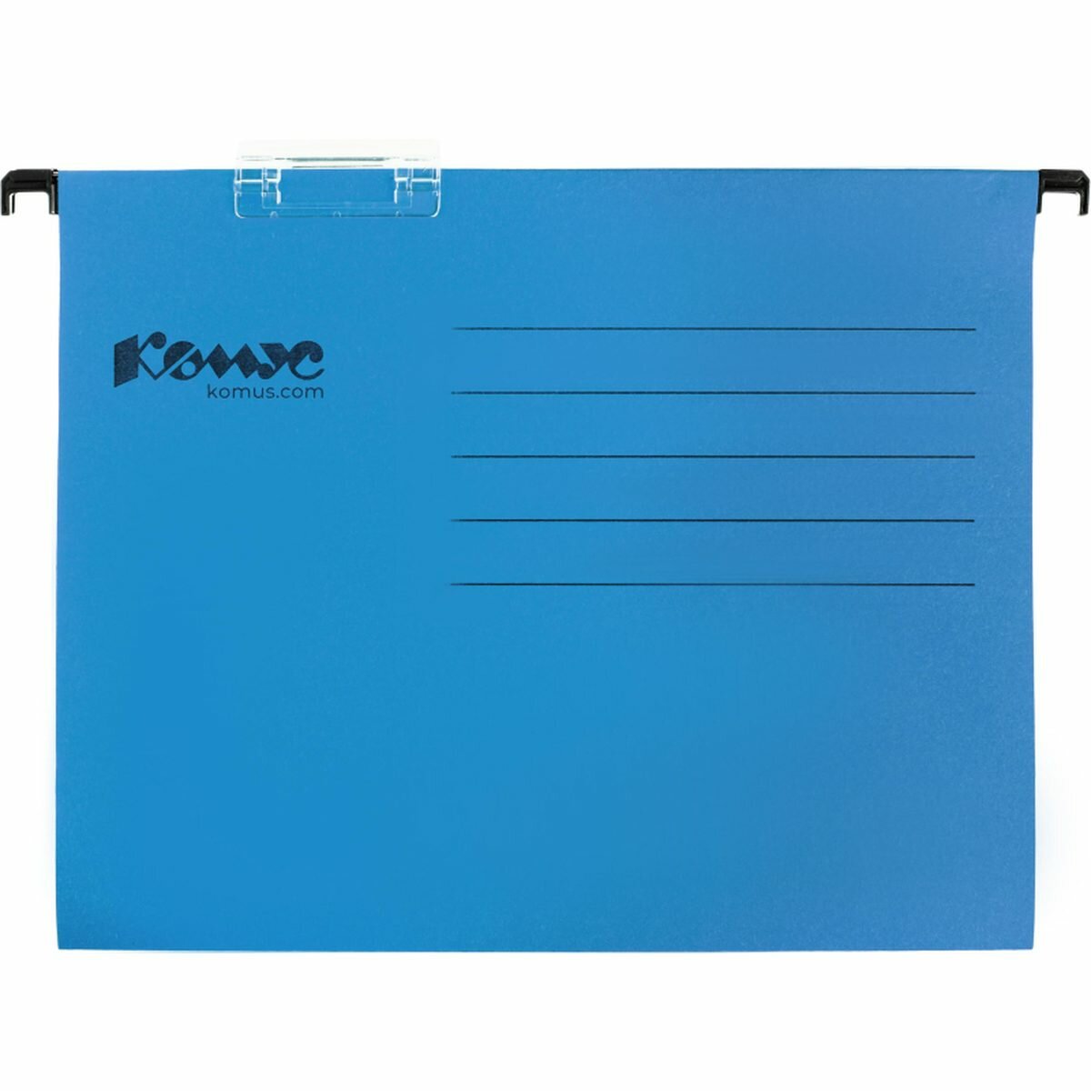 Подвесная папка Foolscap Комус (до 200 листов, картон) синяя, 25шт. (162436)