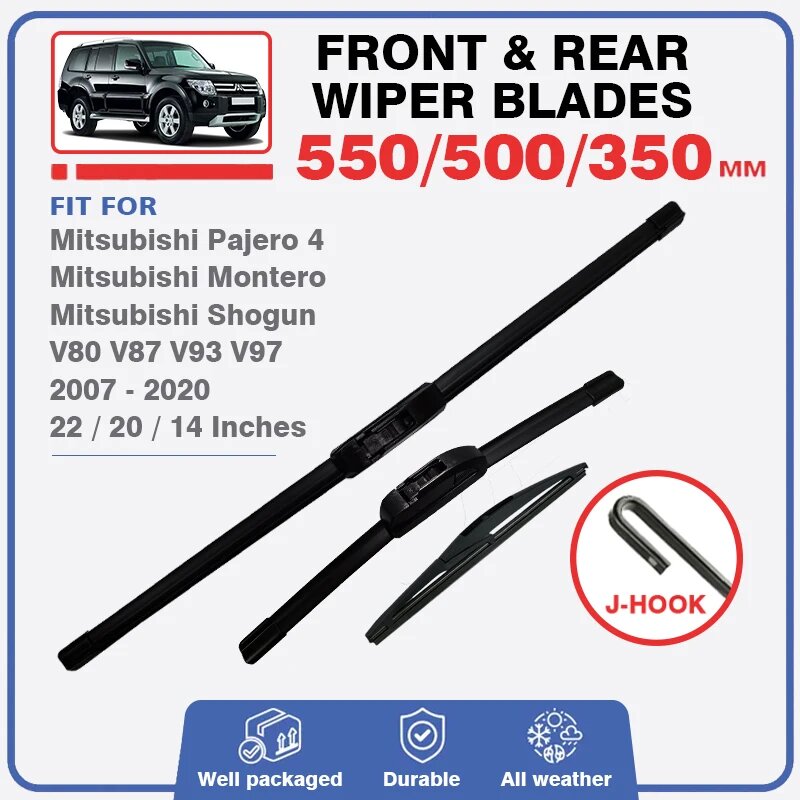 Щетки стеклоочистителя передние и задние для Mitsubishi Pajero 4 Montero Shogun 2007 - 2020 V80 RHD