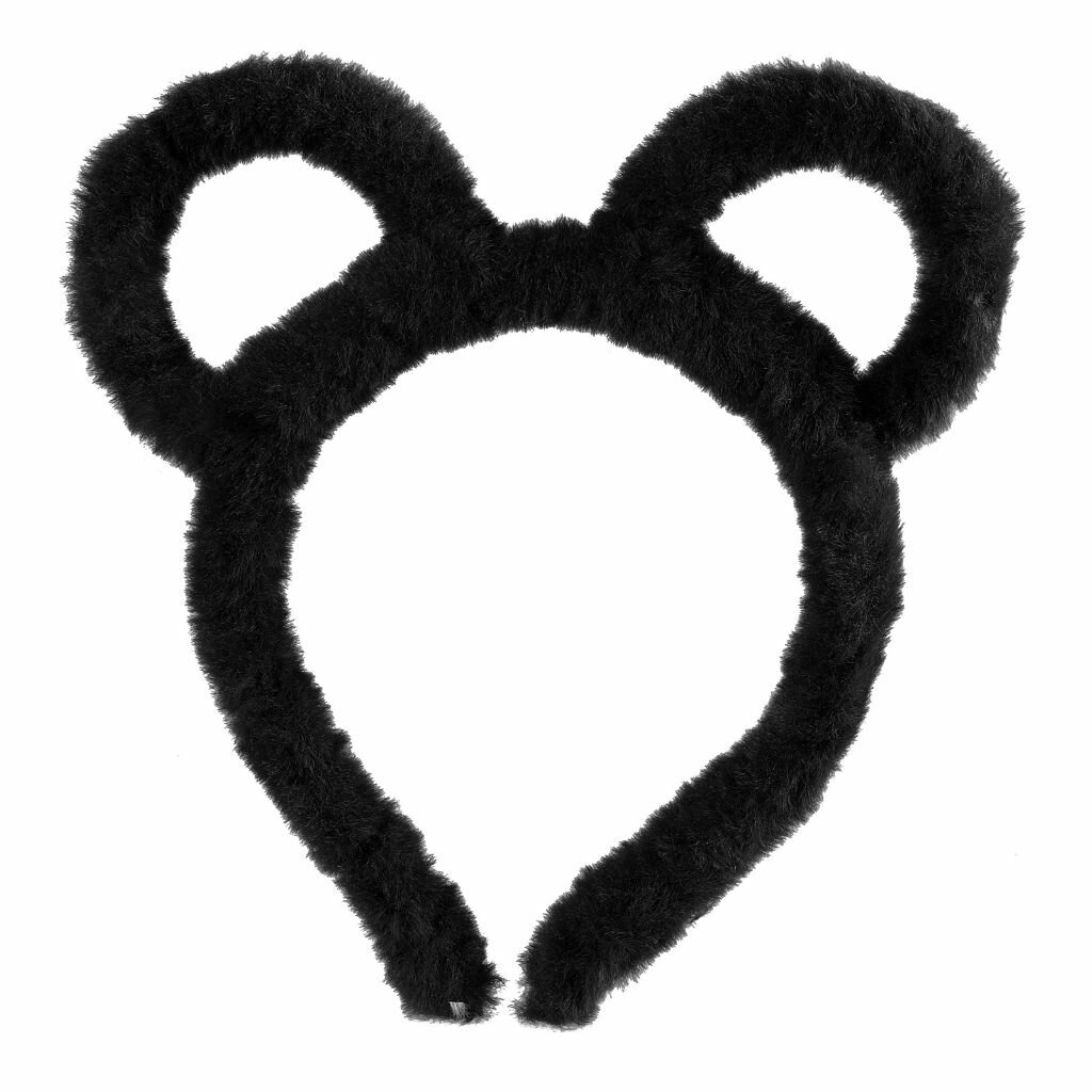 Осенне-зимняя плюшевая повязка на голову с кошачьими ушками-9 # черная круглая