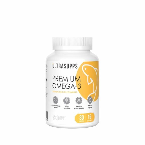 Омега-3 Премиум UltraSupps/Ультрасаппс капсулы мягкие 1405мг 30шт
