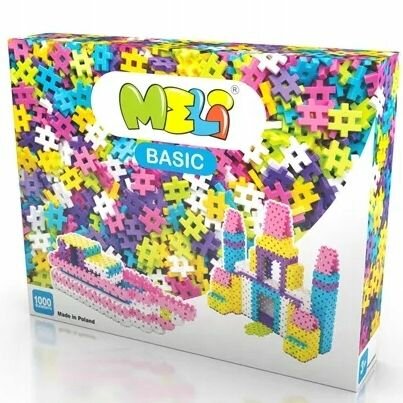 Конструктор пластиковый Meli Basic - розовый, 1000эл. - Мели 50031