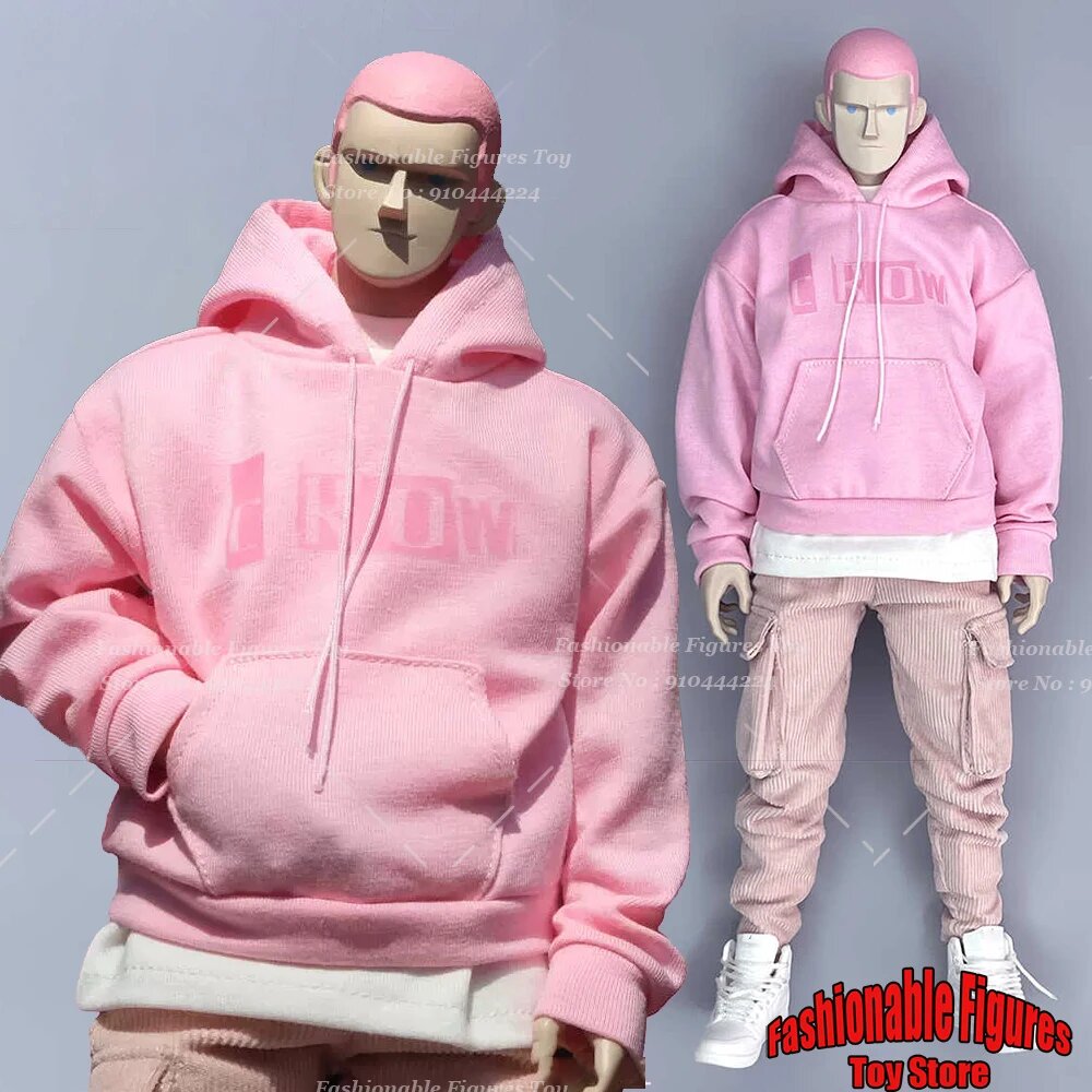 Taholicy Розовая футболка с капюшоном для куклы 1/6 Body hand shape