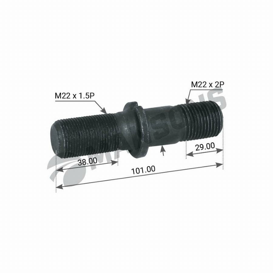 Шпилька M22*2/M22*1.5*097 BPW 300.210 (Mansons)