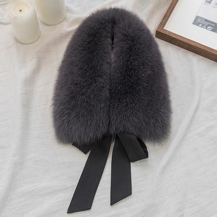 Меховой шарф-бант 50 см