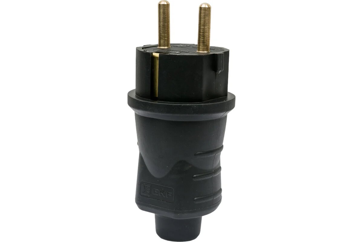 Марс EKF прямая каучуковая вилка 230В 2P+PE 16A IP44 RPS-011-16-230-44 уличная