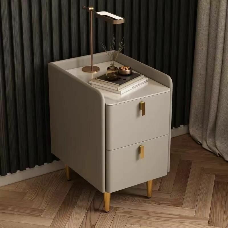 Домашний итальянский современный минималистский кожаный прикроватный столик из каменной доски