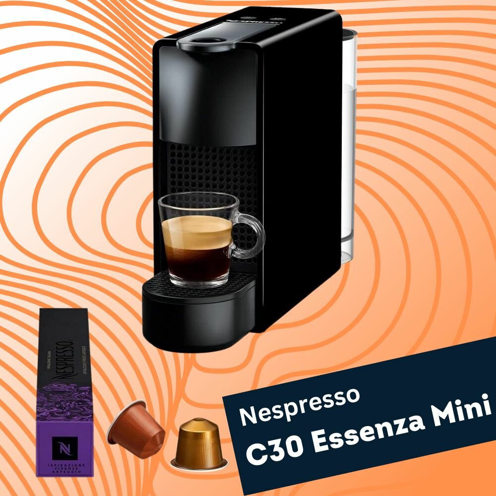 Капсульная кофемашина Nespresso Essenza Mini C30, черный, матовый