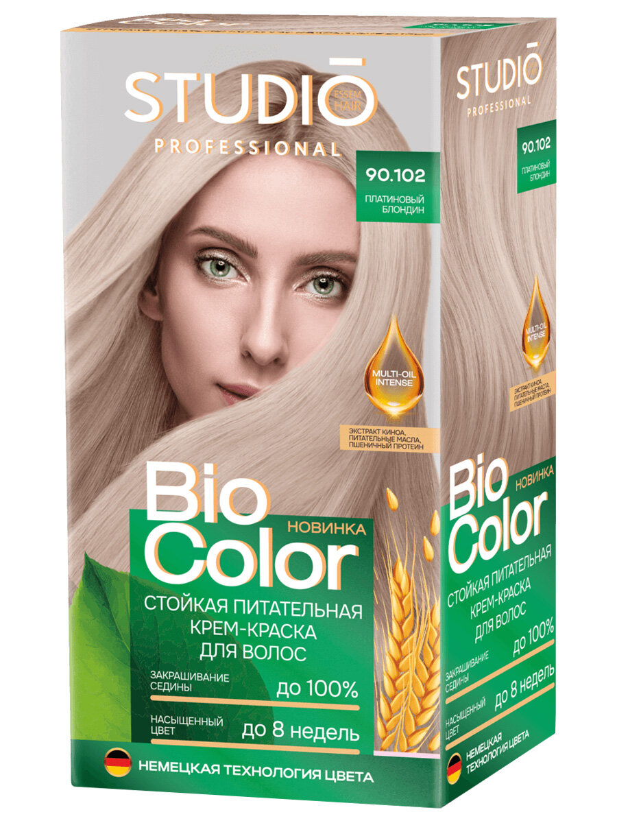 Краска для волос Studio Professional Biocolor тон 90.102 Платиновый блондин