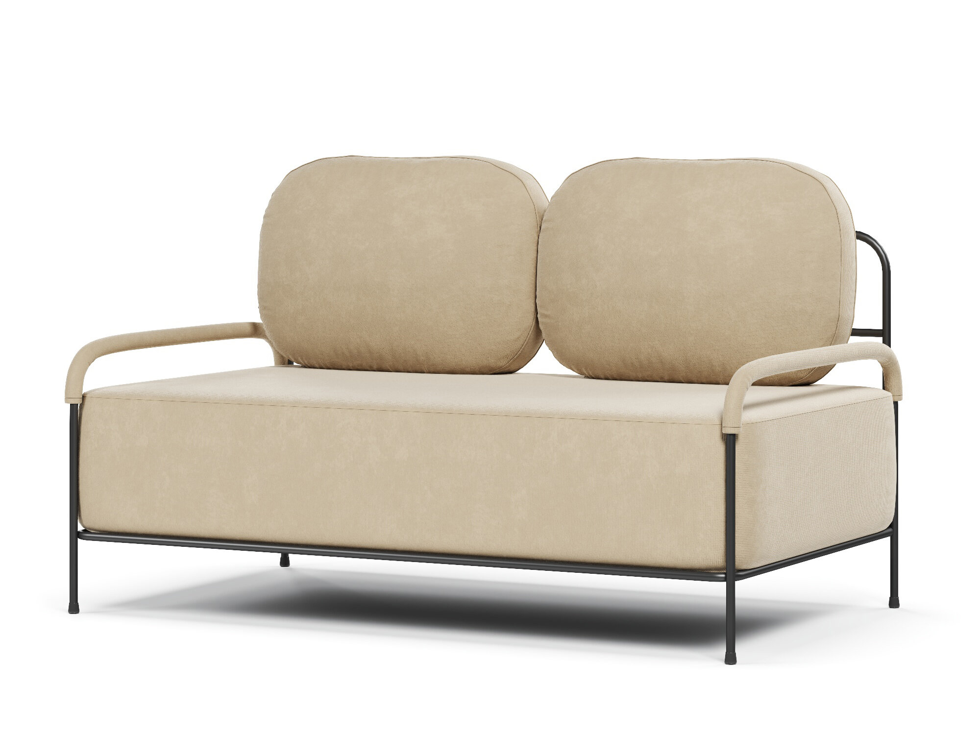 Диван Novelti Gufo LUX Connect14 (126х72х85 см), велюр, бежевый