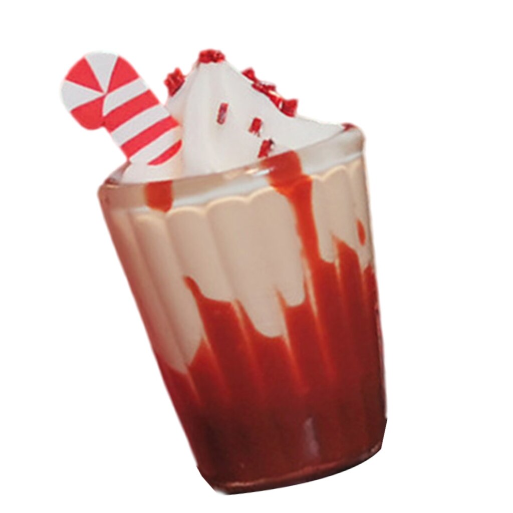 Подробный миниатюрный рождественский кофейный латте для кукольных домов и праздничных коллекций