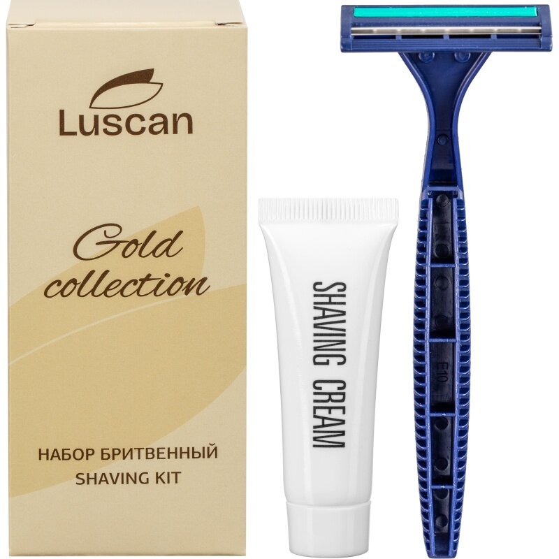 Набор для бритья Luscan "Gold Collection", крем, станок, картонная упаковка, 200 шт